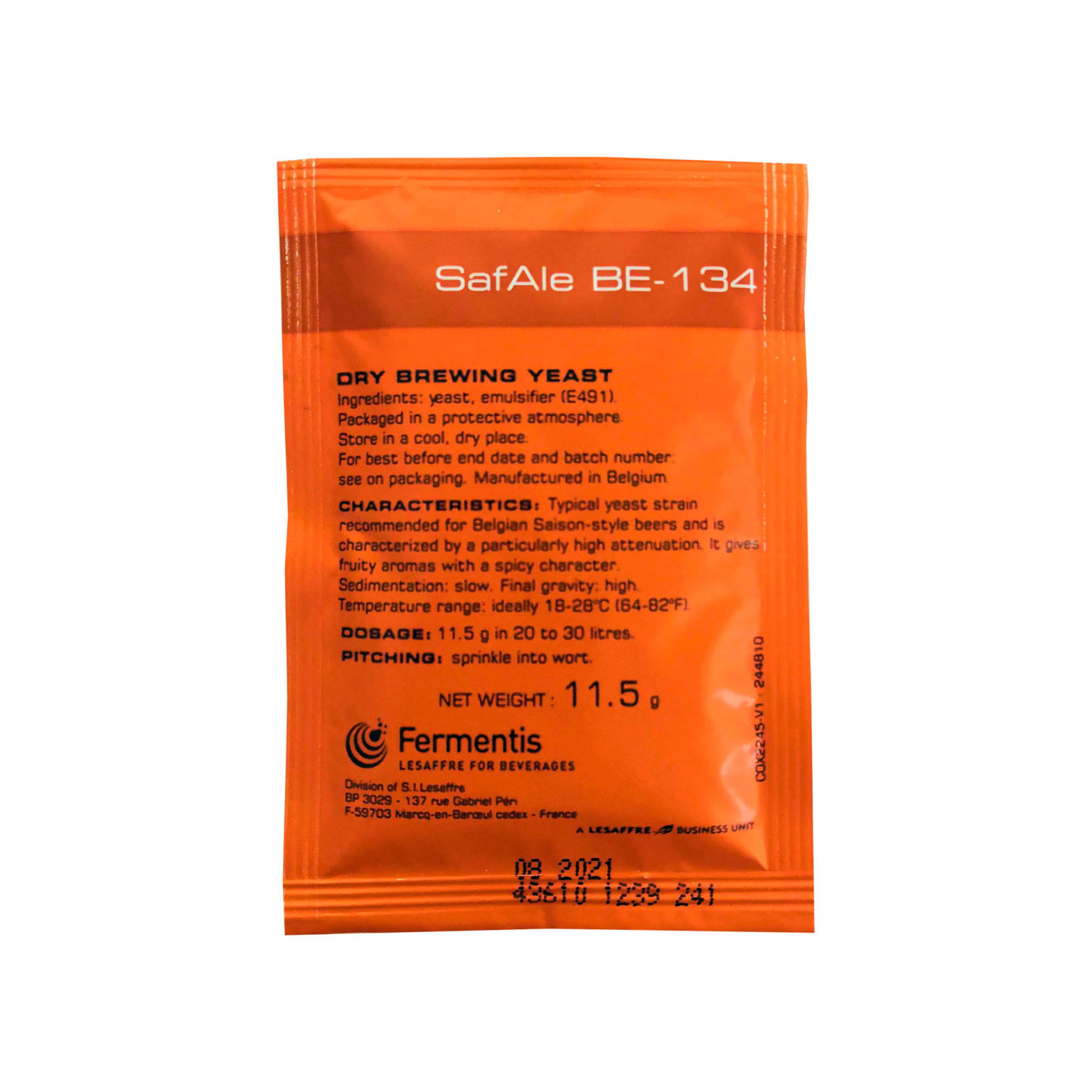 Levure SafAle BE-134 11,5g - Fermentis Lesaffre - Le Comptoir du Brasseur